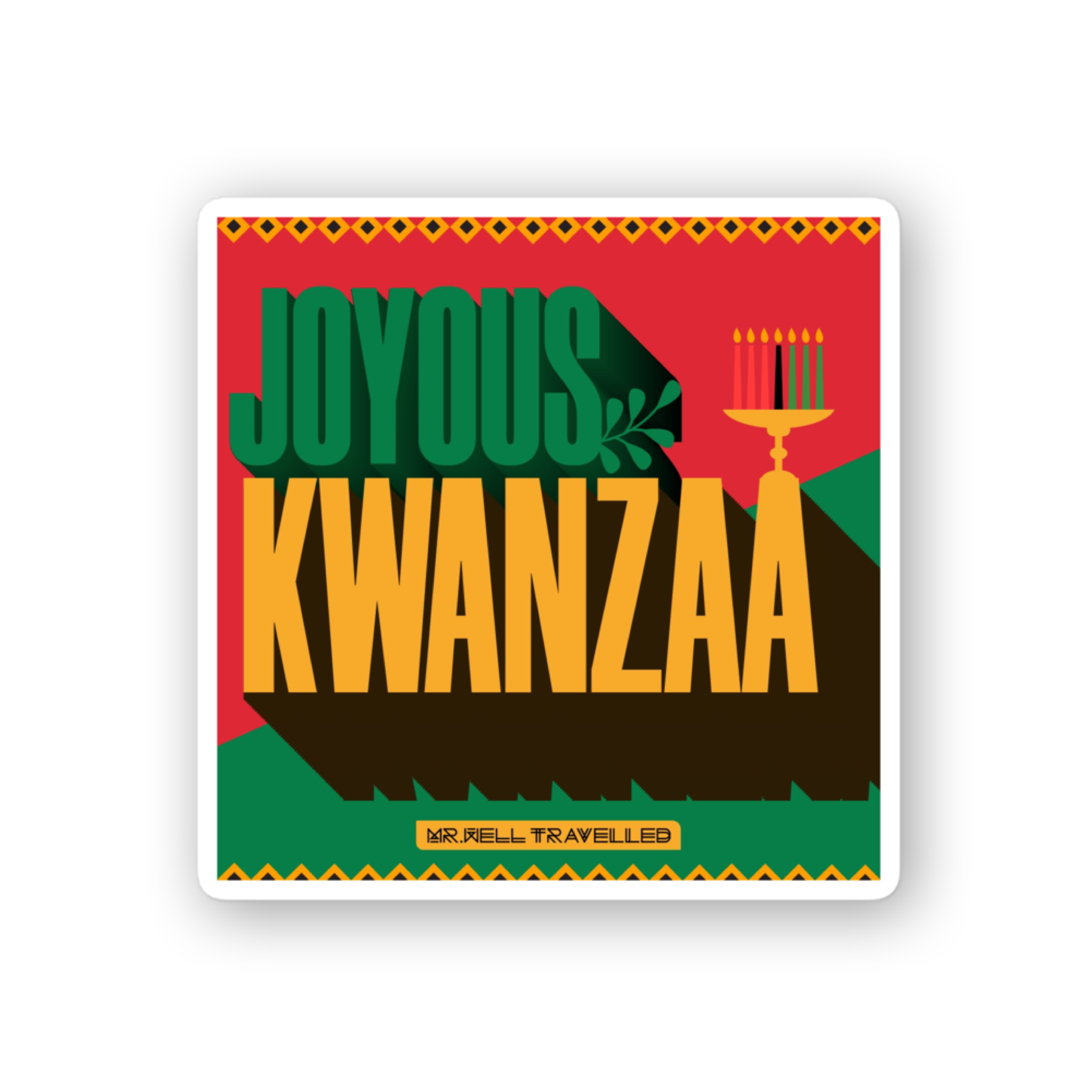 Joyous Kwanzaa sticker – Mr. Well-Travelled